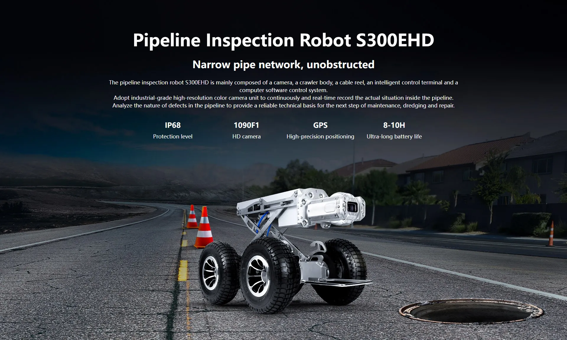 Pipeline Inspection Robot S300EHD for Reliable Insights
