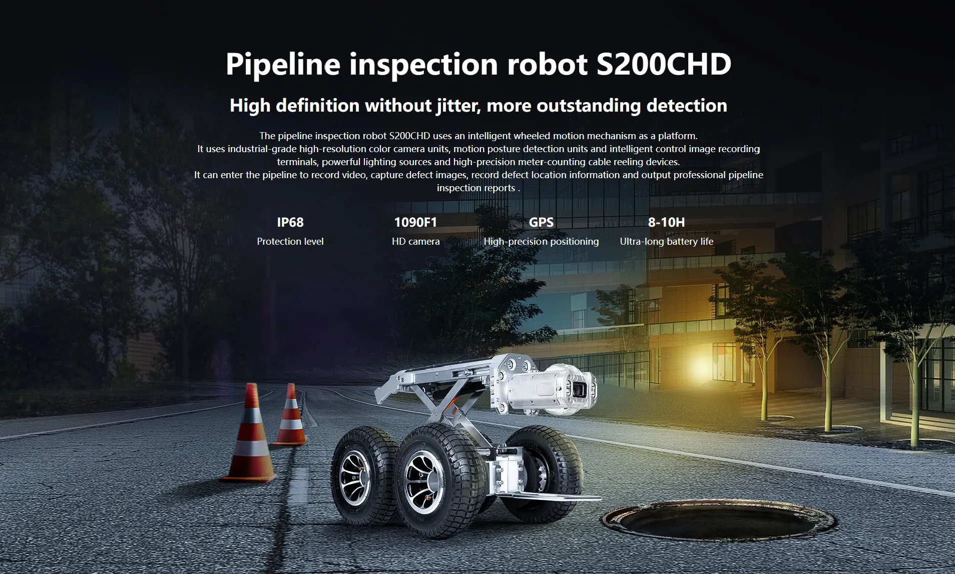 S200CHD Pipe Inspection Robot for High-Def Results